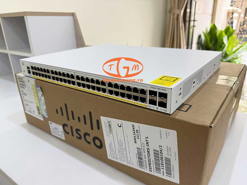 C1000-48P-4X-L Cisco Catalyst 1000 48 Ports GE PoE+ 370W,